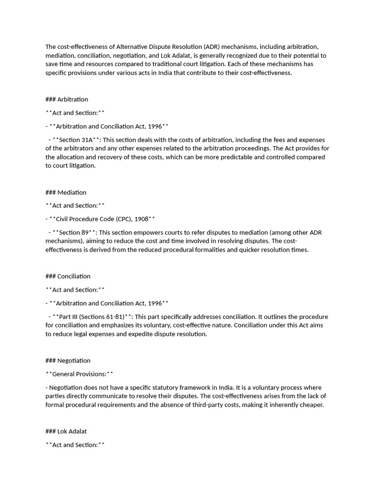 Adr Adv. and Disadv. | PDF