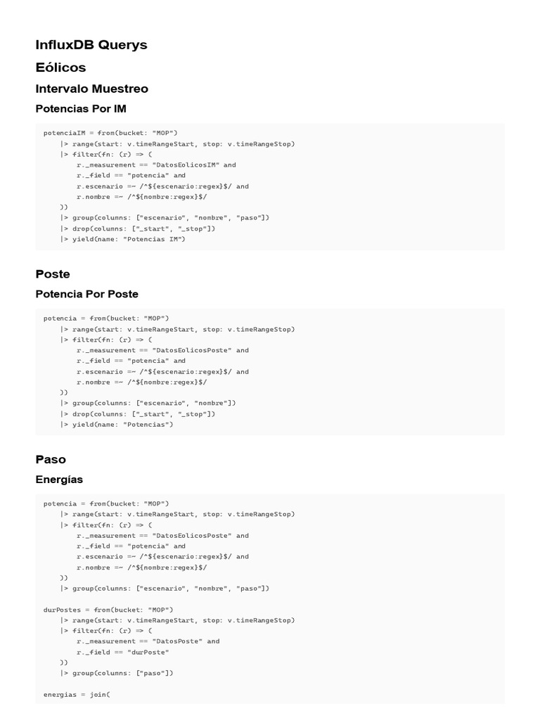 InfluxDB Querys | PDF