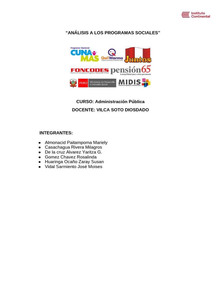 Analisis A Los Programas Sociales | PDF