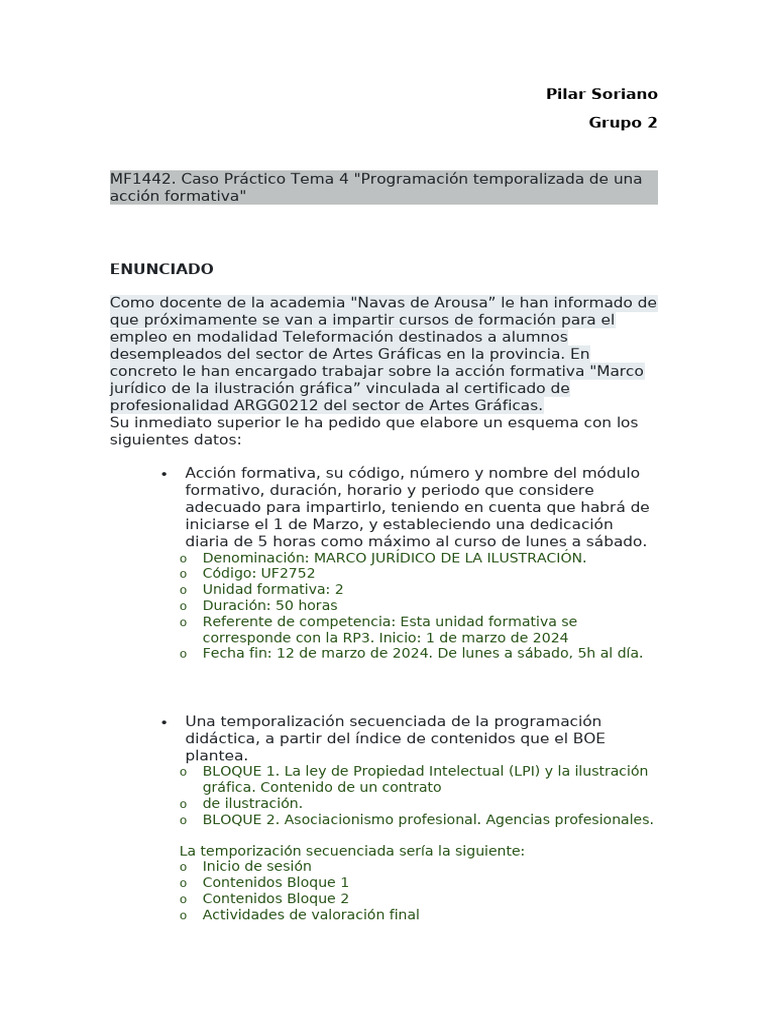 MF1442. Caso Práctico Tema 4 | PDF