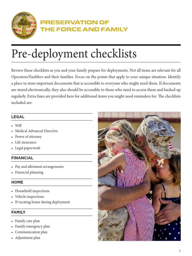 FAMILY_Predeployment Checklist_GRAPHIC | PDF