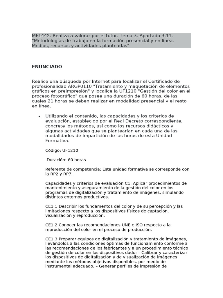 MF1442. Realiza A Valorar Por El Tutor. Tema 3. Apartado 3.11. | PDF ...