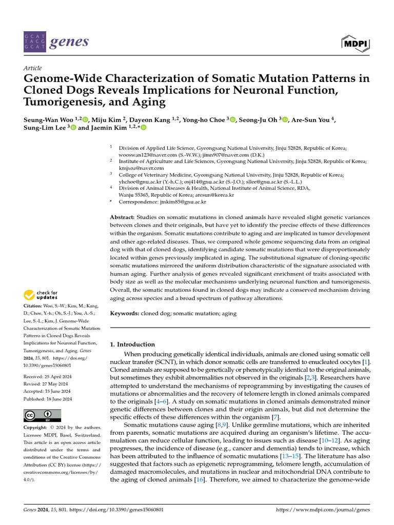 Genome Wide Characterization Of Somatic Mutation P Pdf Cloning