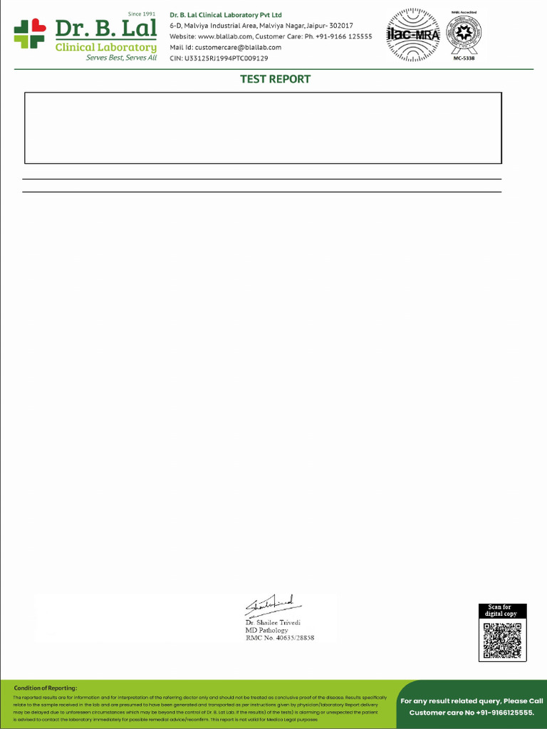 LFT, KFT, CPR, Hepatitis B-C Report | PDF