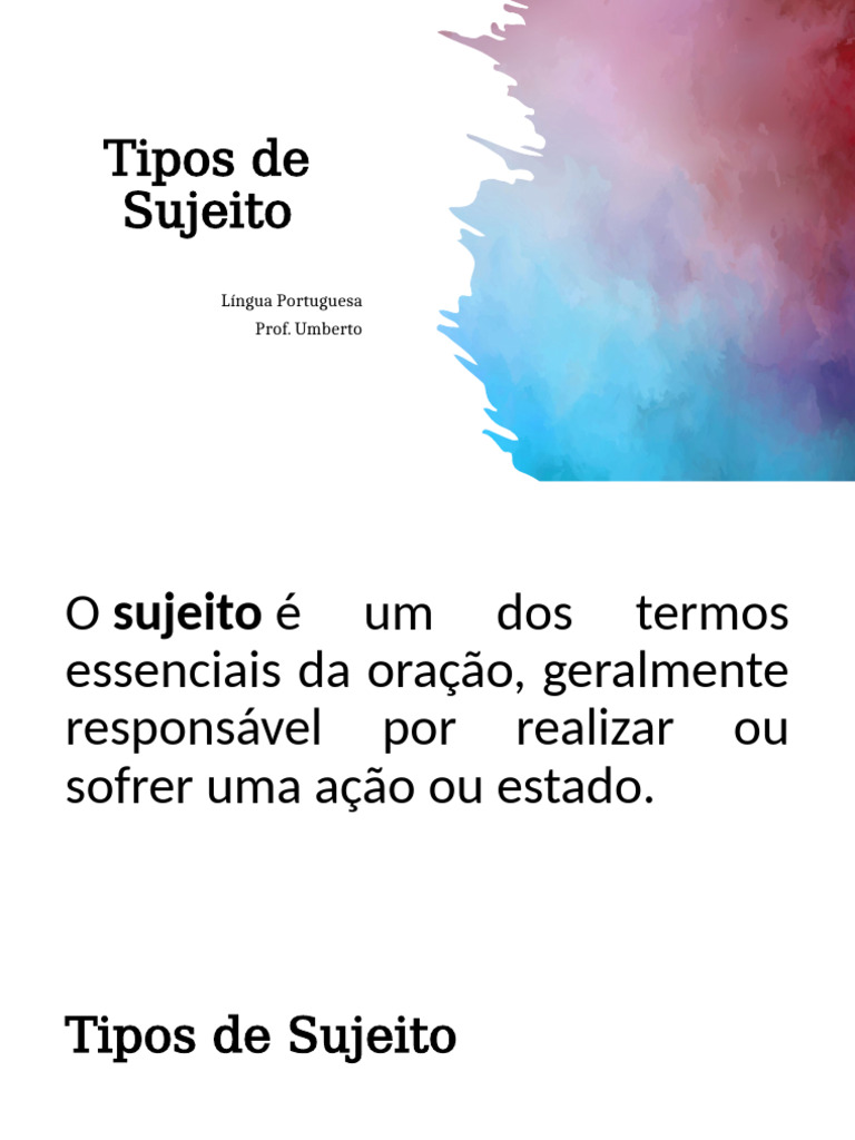 Tipos de Sujeito | PDF