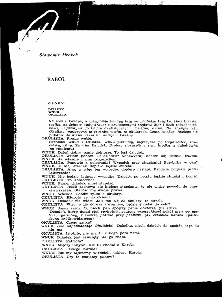 Sławomir Mrożek - KAROL | PDF