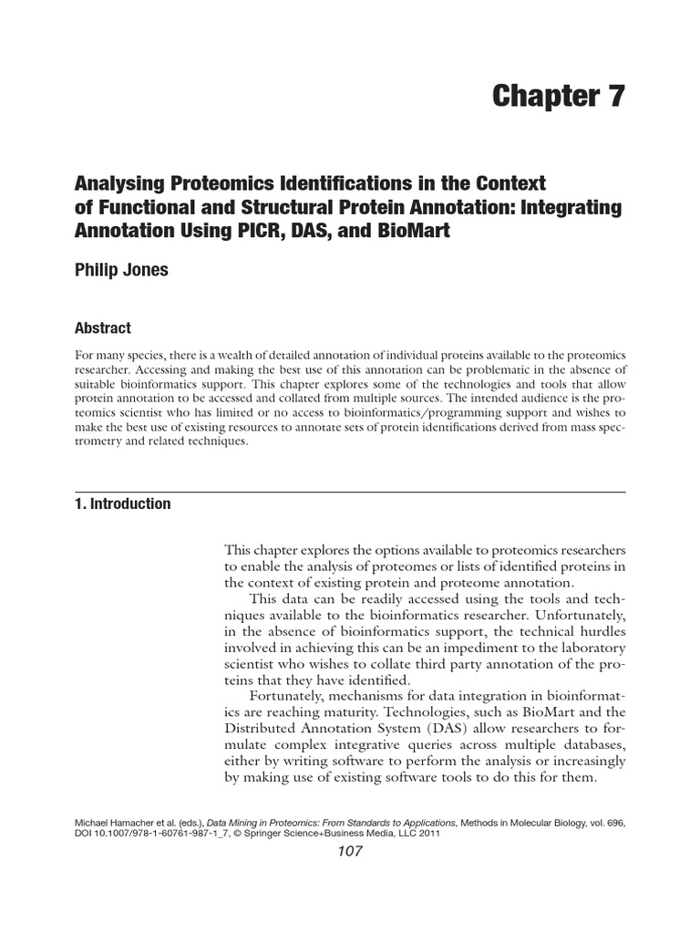 7 - Analysing Proteomics Identifications in The Context of Functional ...