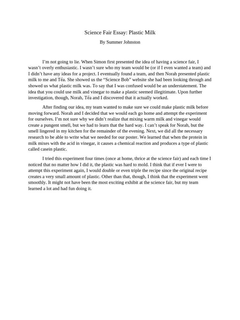 Science Fair Essay | PDF