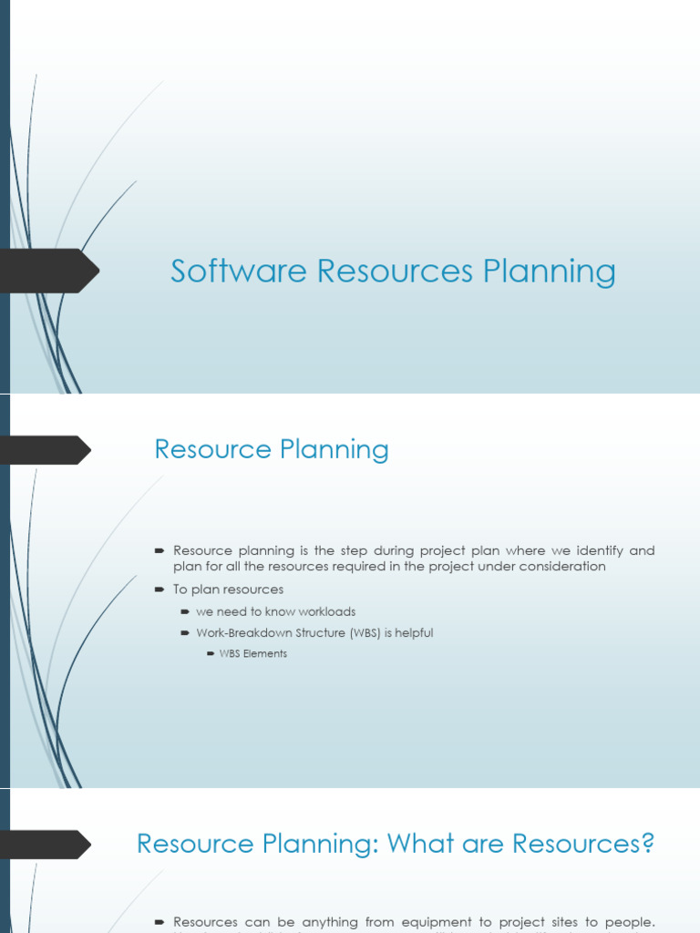 Software Resources and Planning | PDF