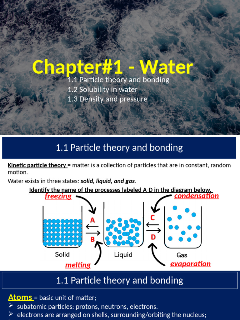 AICE Marine Science Chapter 1 Water Notes | PDF