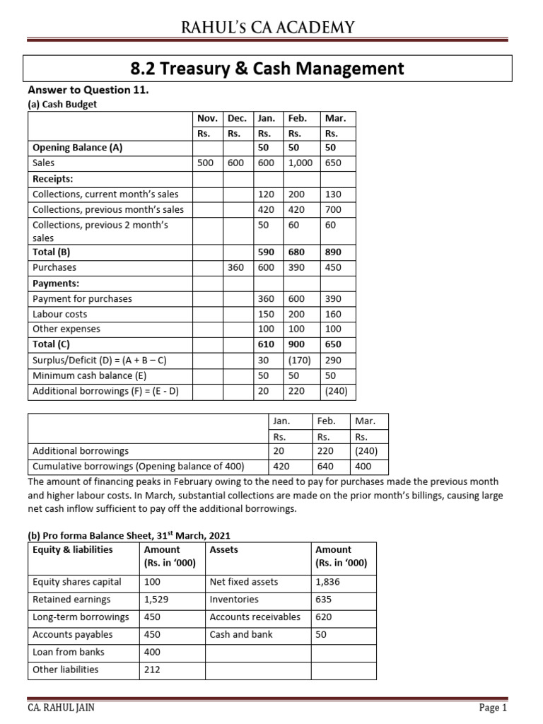 8.2 Treasury & Cash Management | PDF
