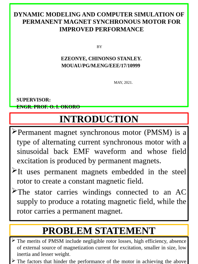 Comparative Analysis of PMSM and DC Motor | PDF | Electric Motor ...