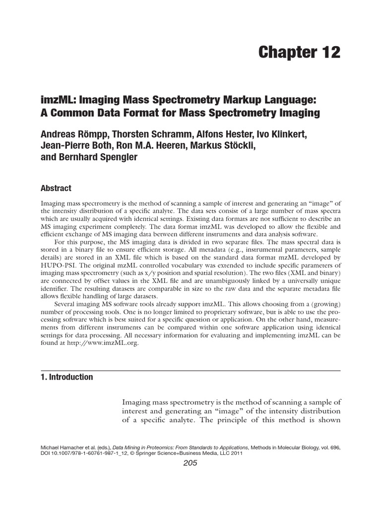 12 - imzML: Imaging Mass Spectrometry Markup Language: A Common Data ...