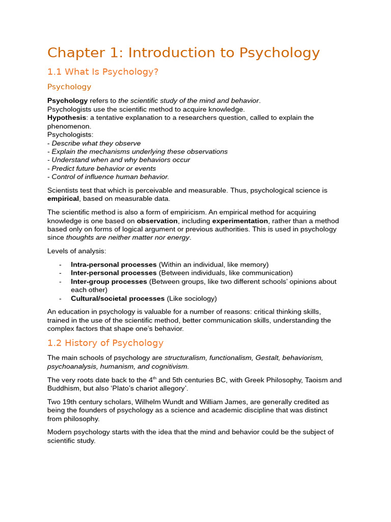 Psychology: Science and History Overview | PDF | Psychology | Liberal ...