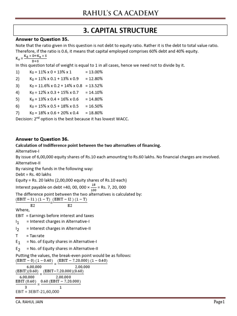 Capital Structure | PDF