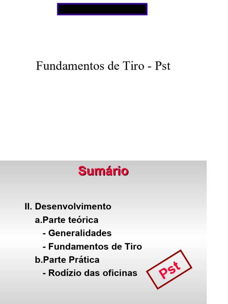Fundamentos de Tiro - PST | PDF