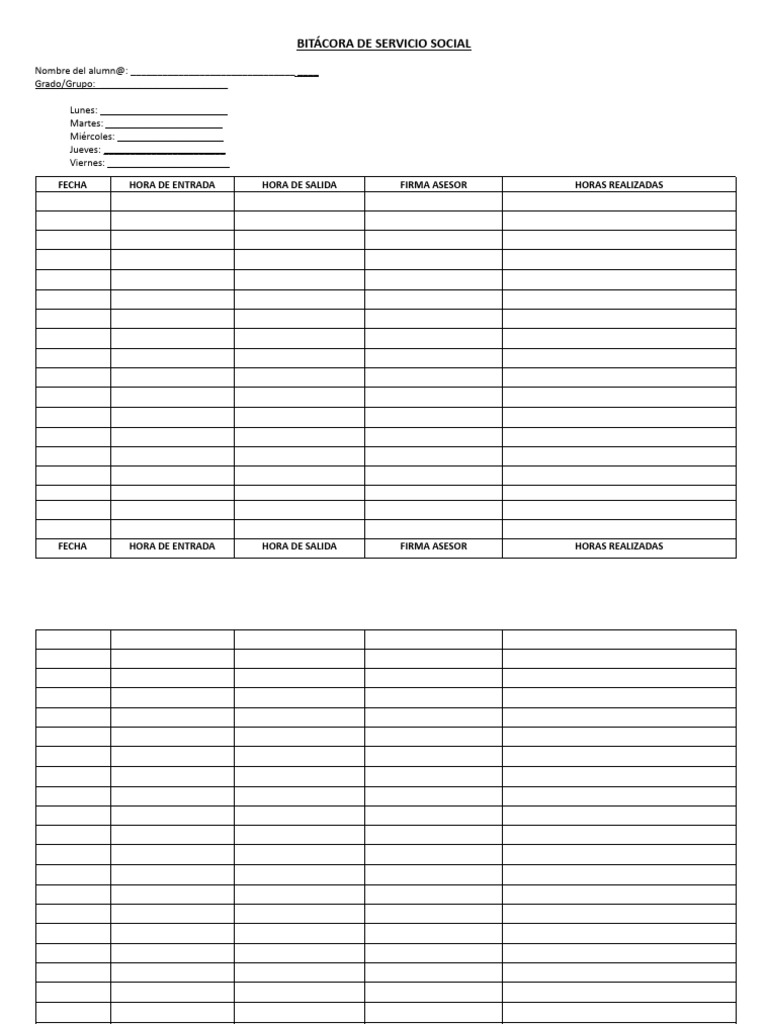 Bit-cora de Servicio Social.docx | PDF