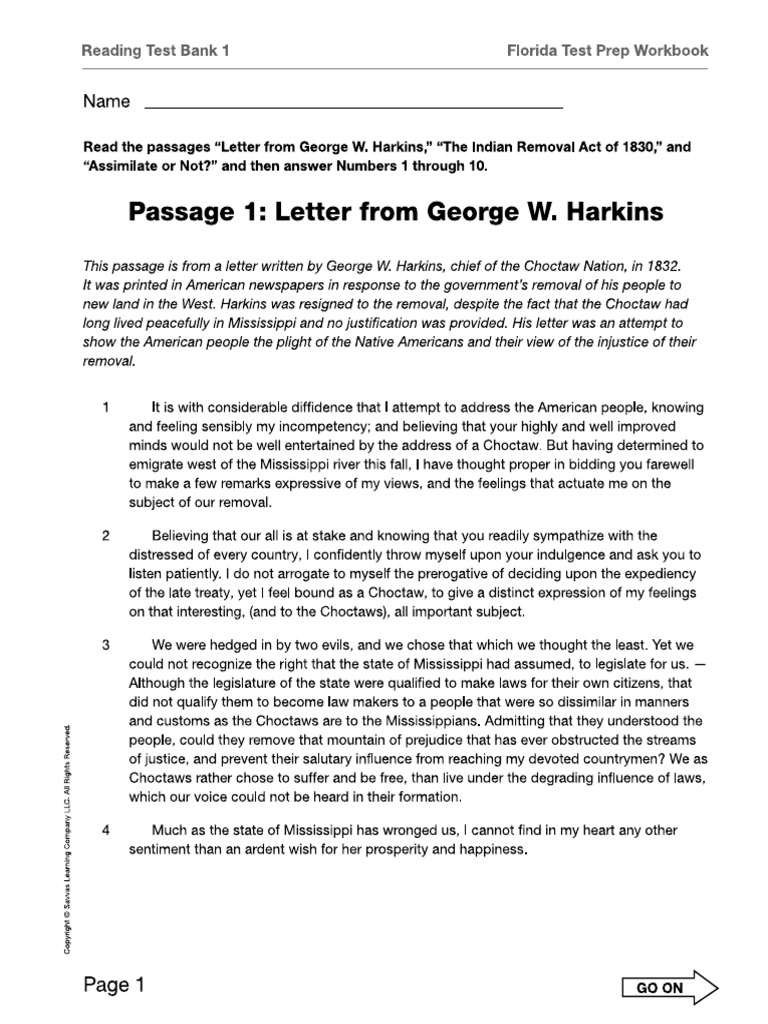 Unit 1 Test Prep Workbook | PDF