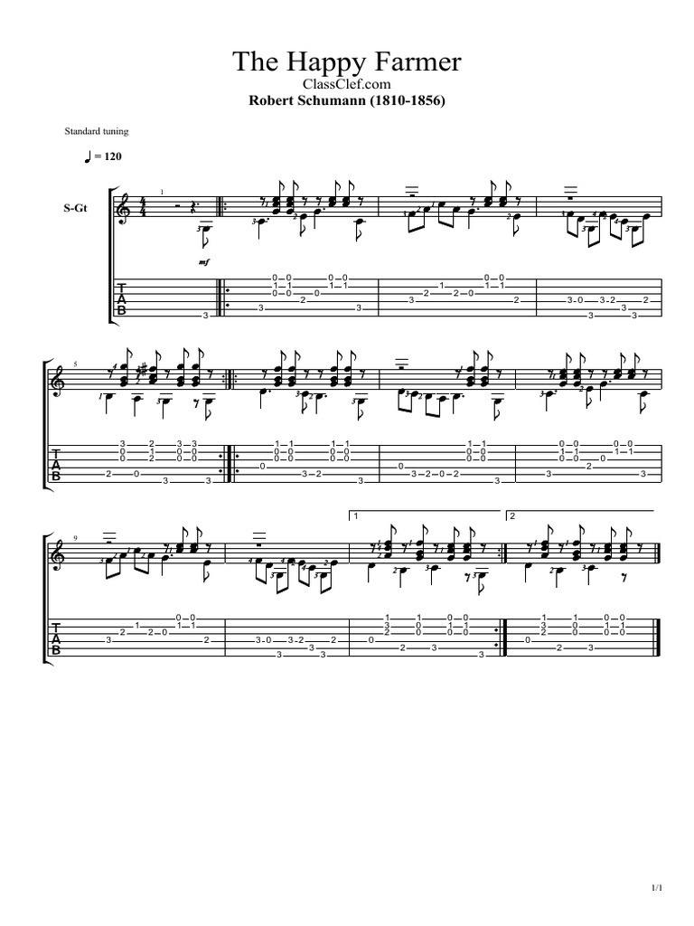 The Happy Farmer by Robert Schumann | PDF