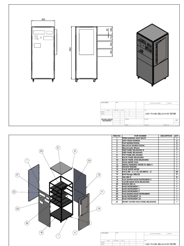 Assy Panel Belakang Tester | PDF