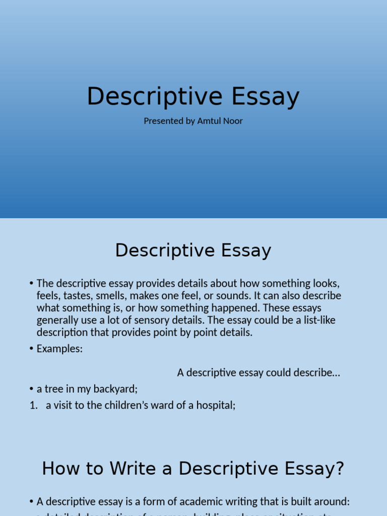 Descriptive Essay | PDF