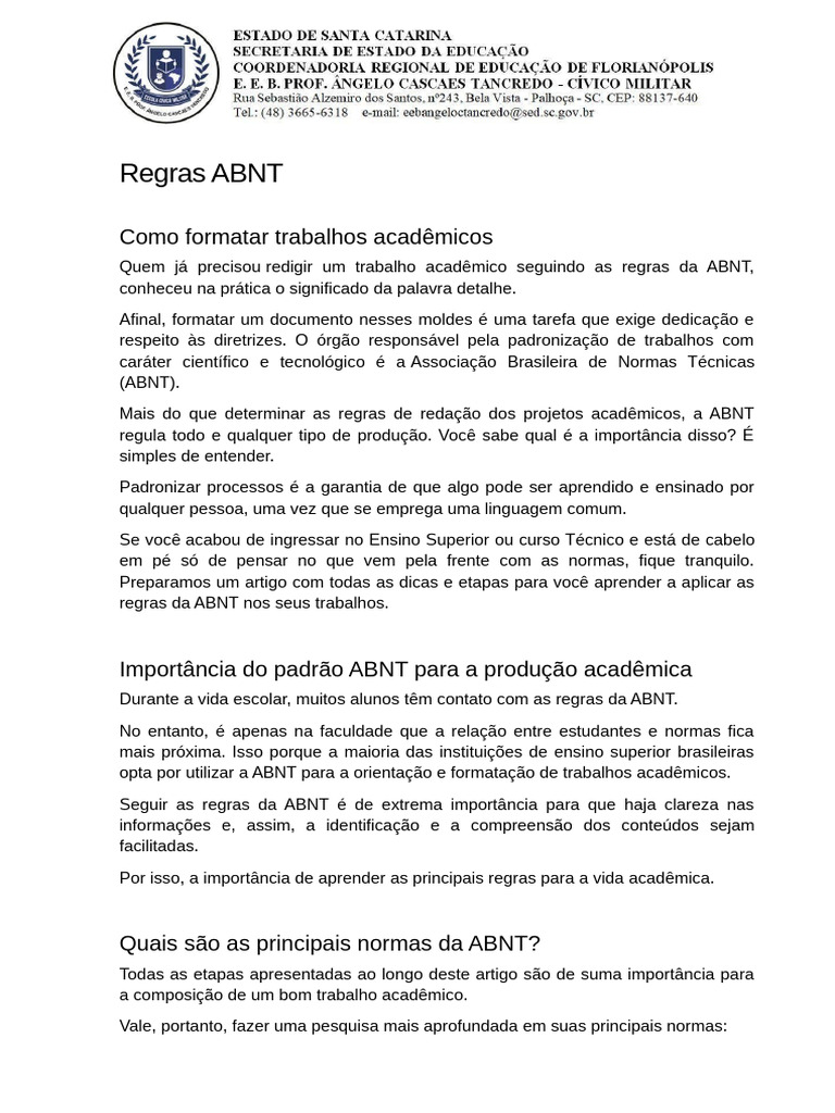 Regras ABNT | PDF