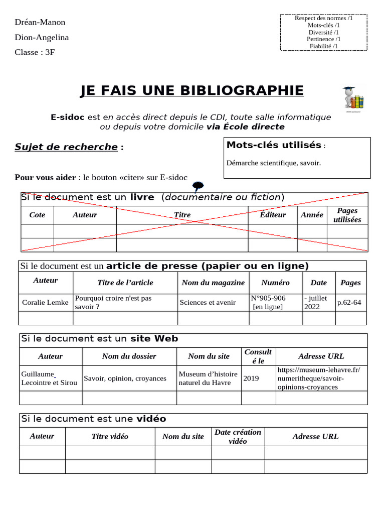 Fiche Bibliographique 2024 | PDF