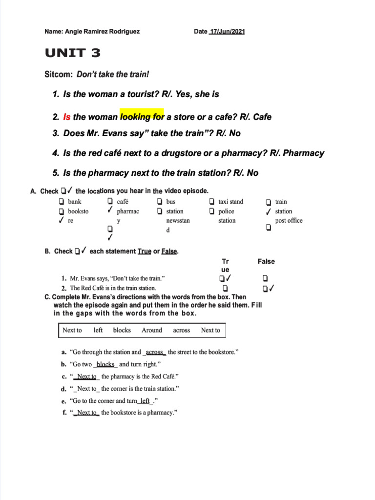 PDF Unit 3 Sitcom Donx27t Take The Train - Compress | PDF