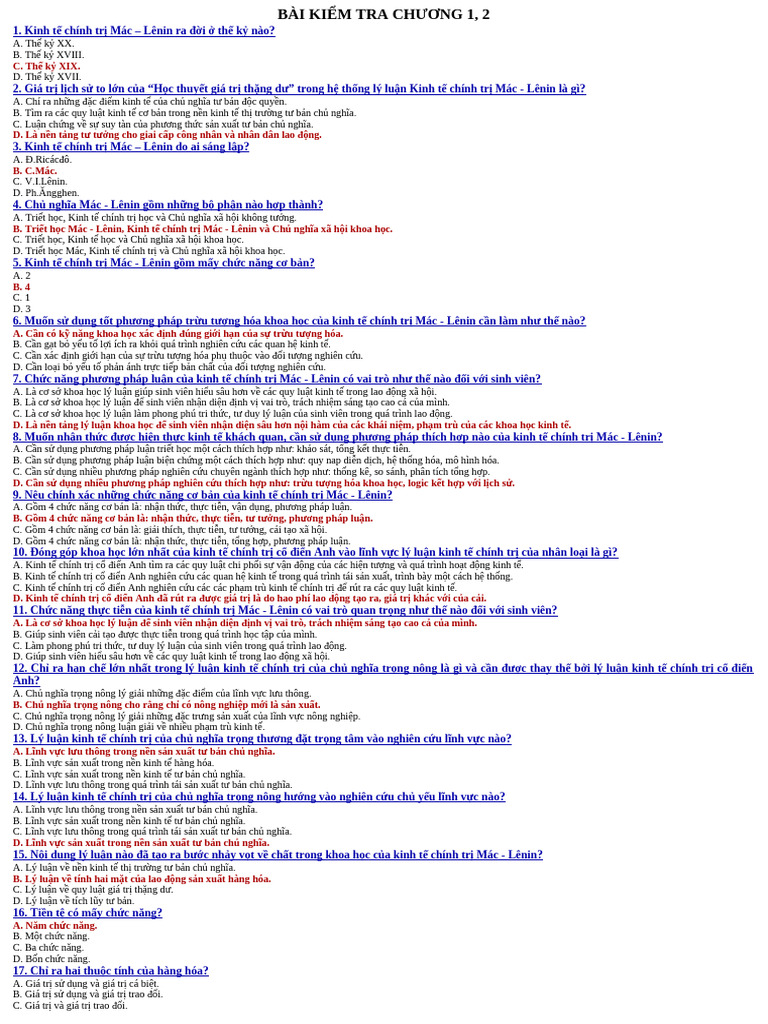Kinh tế chính trị Mác - Lênin-1-1-23 (ELN04) .ELN | PDF