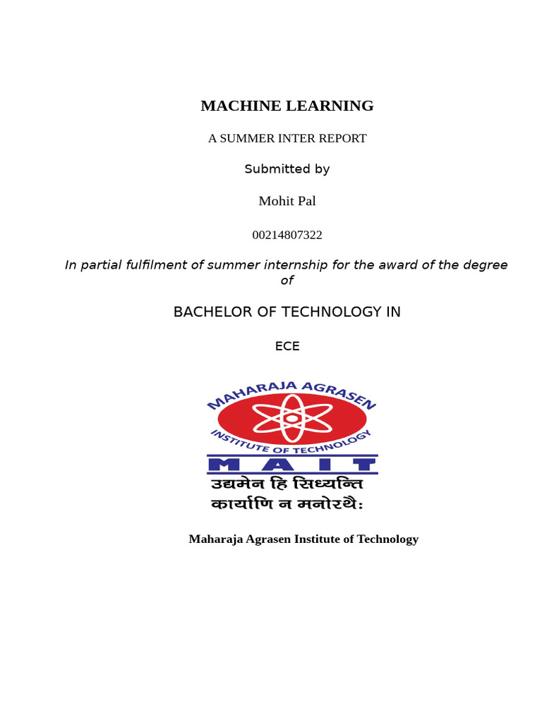 ML Report Finel To Be Submitted | PDF | Machine Learning | Support Vector Machine