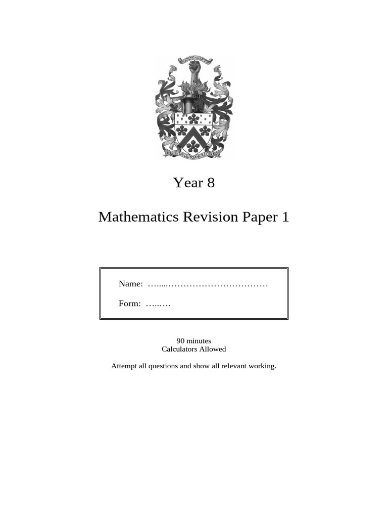 Revision Paper 1 | PDF