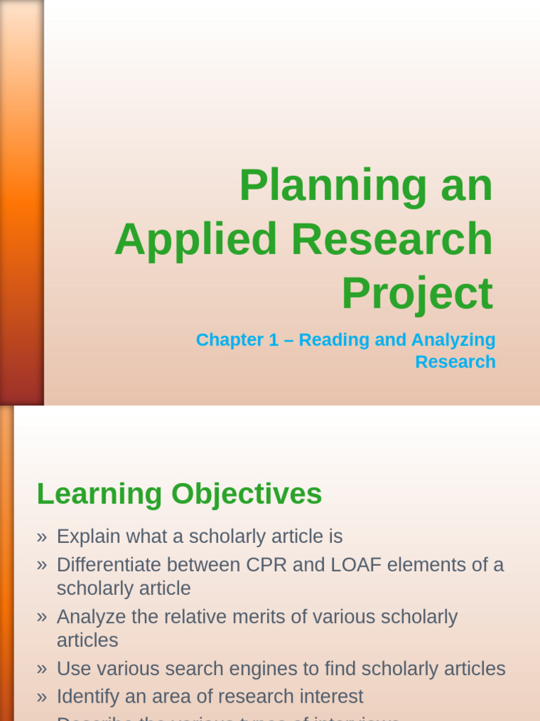 Chapter 1 Reading and Analyzing Research - Copy | PDF