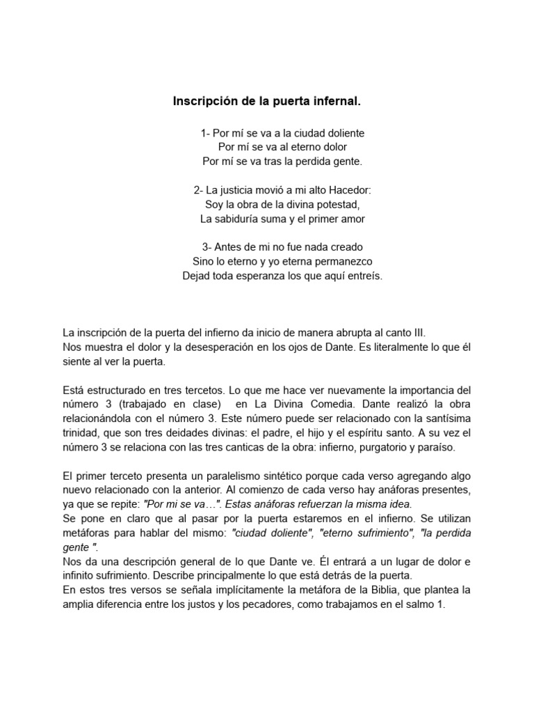 Inscripcion de La Puerta Infernal | PDF