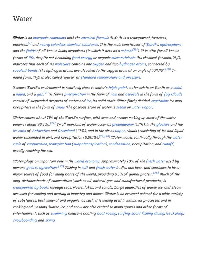 Water - Wikipedia | PDF