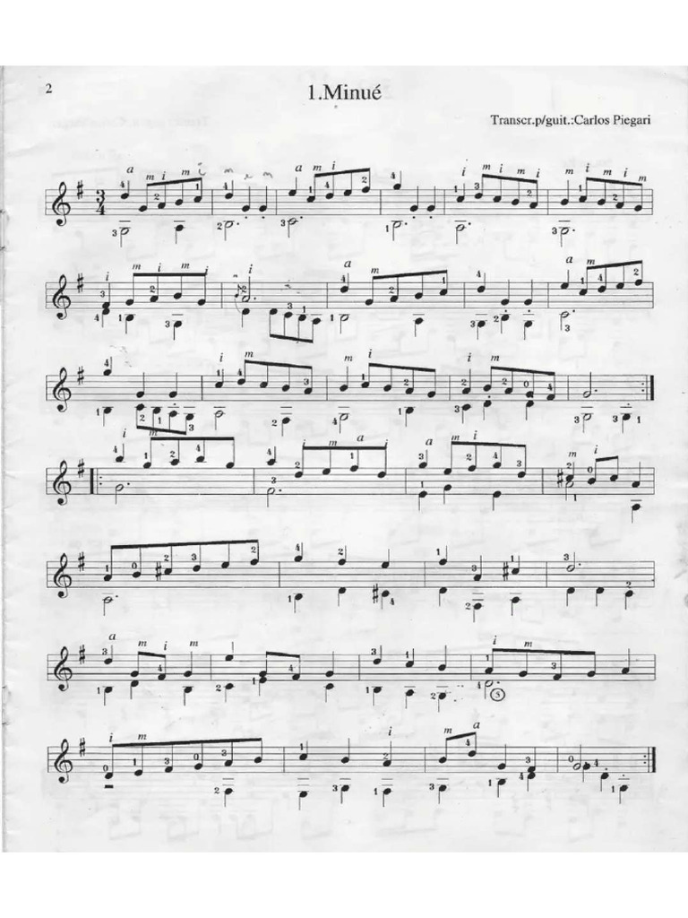 Minueto en Sol Mayor J.s.bach | PDF