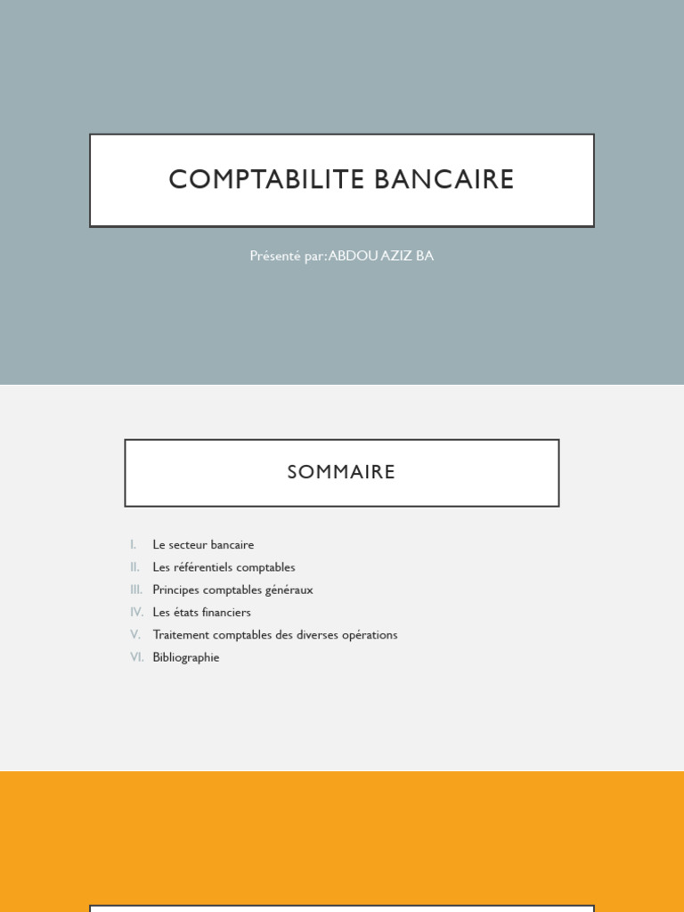 Présentation - Comptabilité Bancaiter M2 | PDF