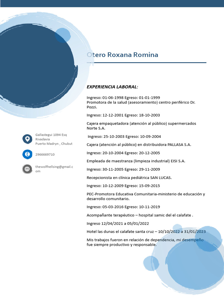 Cv Roxanne.docx | PDF