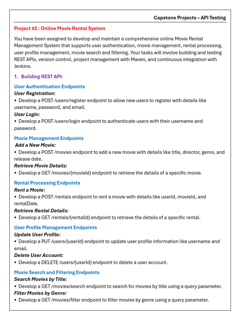 API Testing - Online Movie Management System | PDF