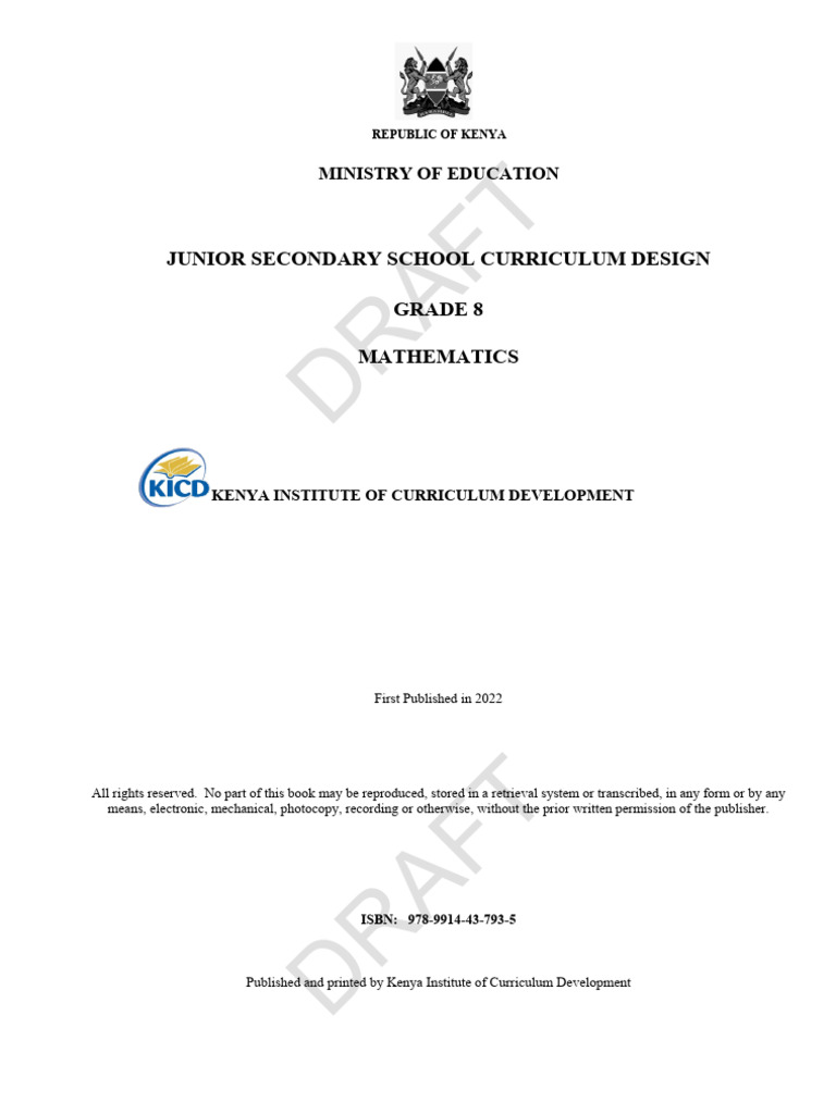 Grade 8 Curriculum Designs- Mathematics | PDF