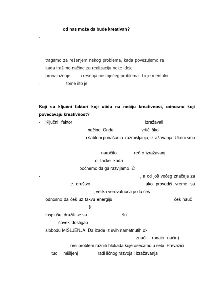Da Li Svako Od Nas Moze Da Bude Kreativan | PDF