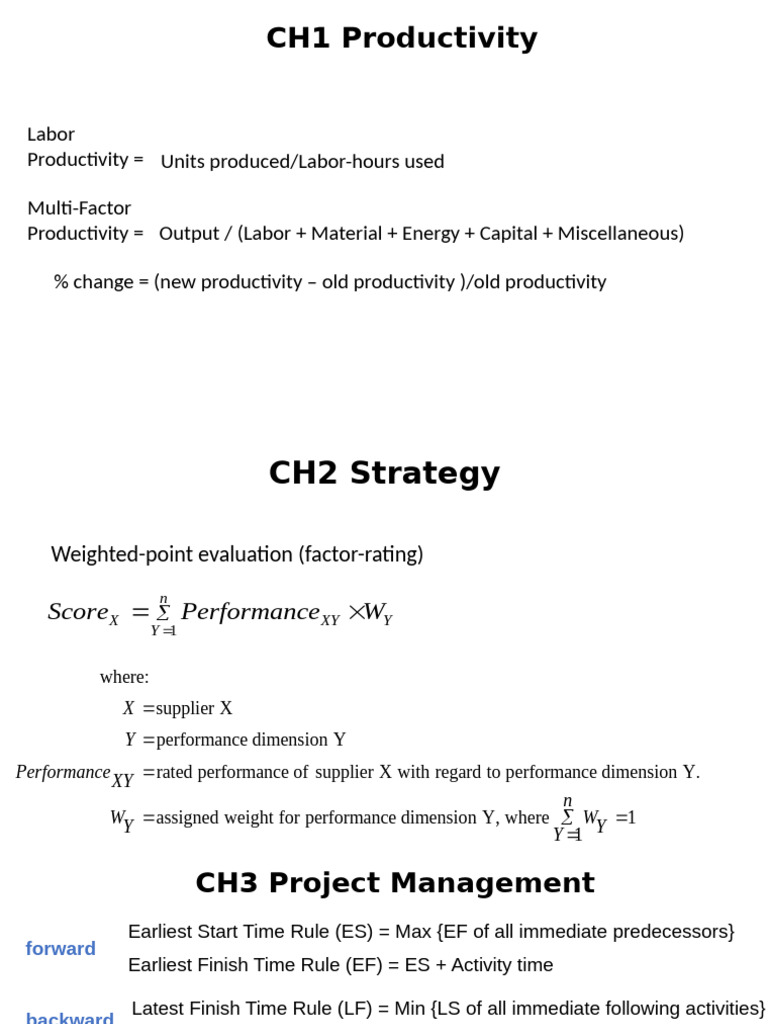 OM Formulas CH1... CH4 | PDF