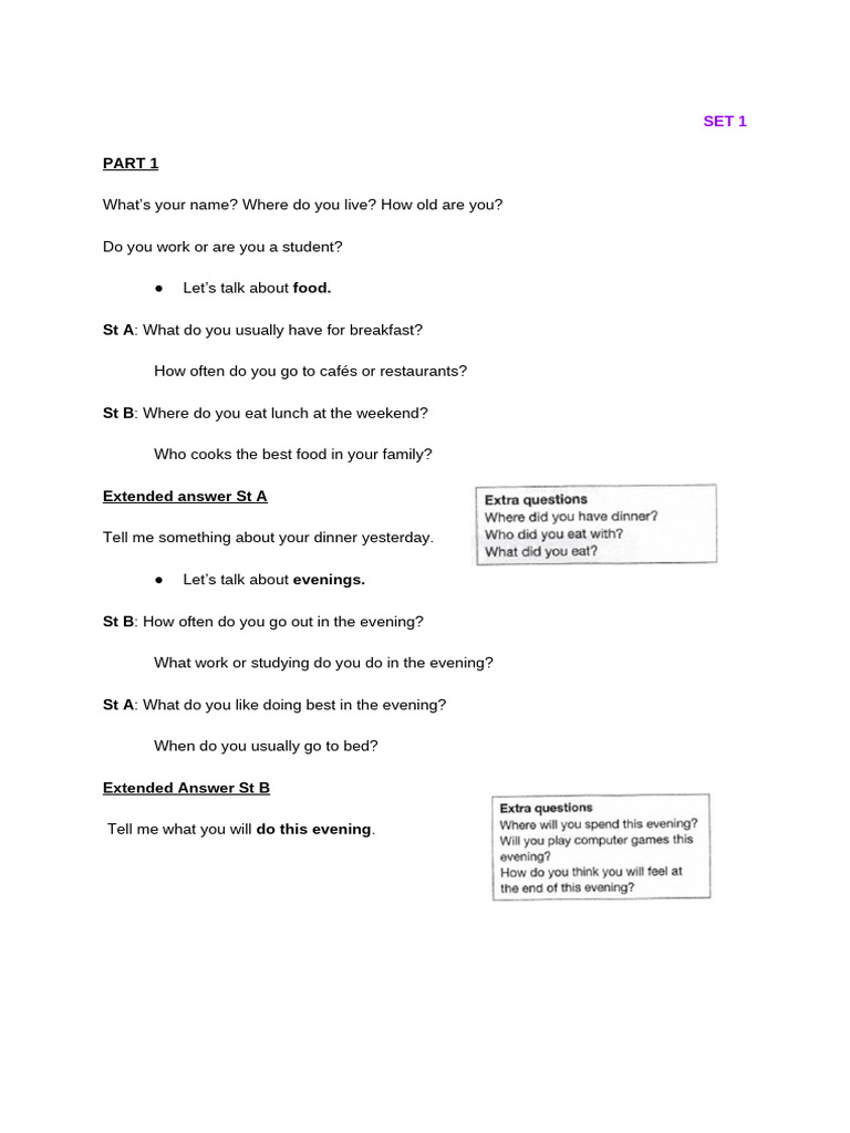 Oral Exam Practice Adults 3 | PDF