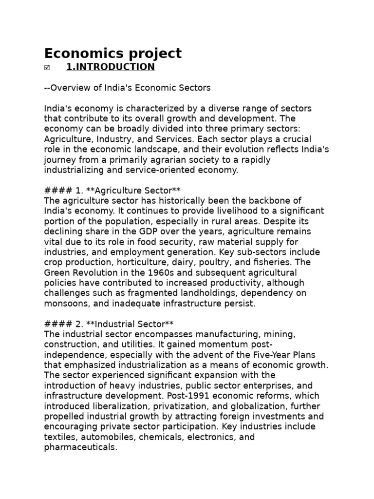 Economics Project | PDF
