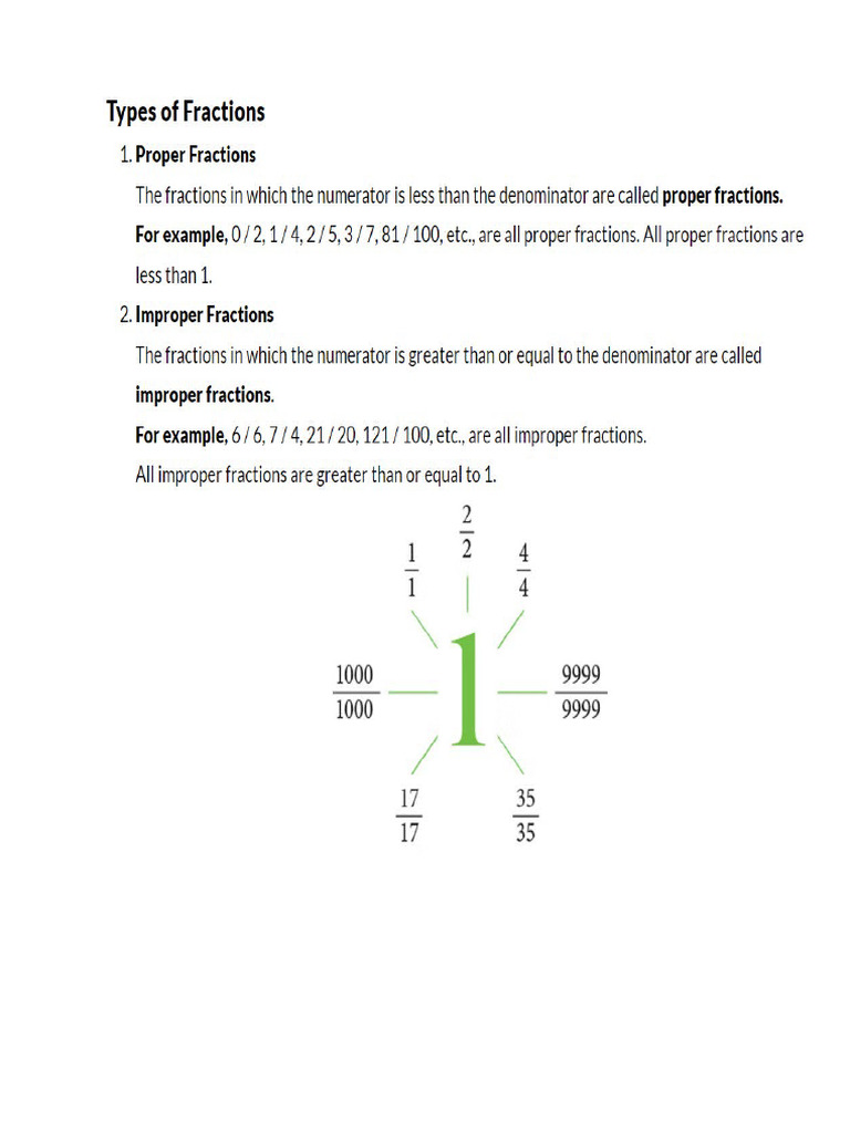 Types of Fractions | PDF