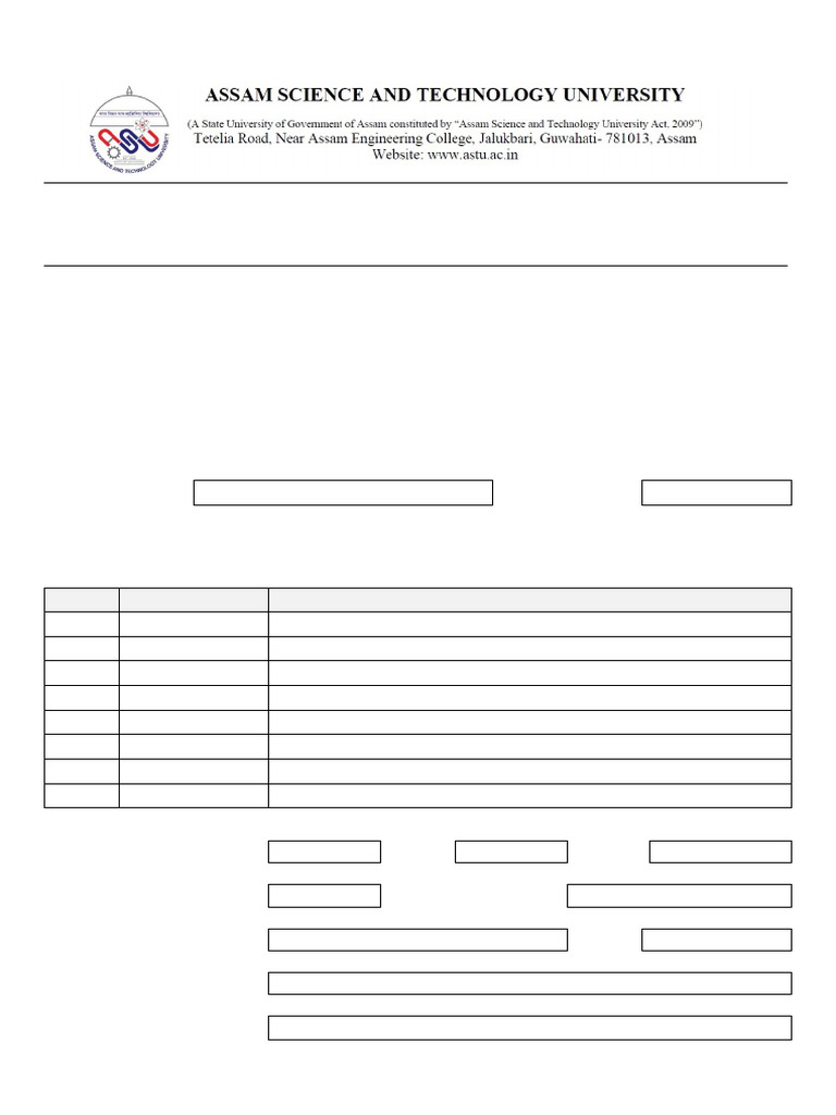 Filled in Examination Application Form For: (Regular) | PDF