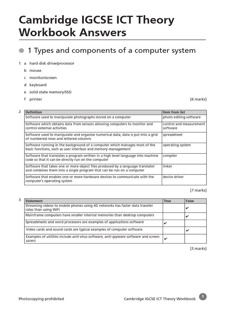 ICT Theory Workbook Hodder 2nd Answer | PDF