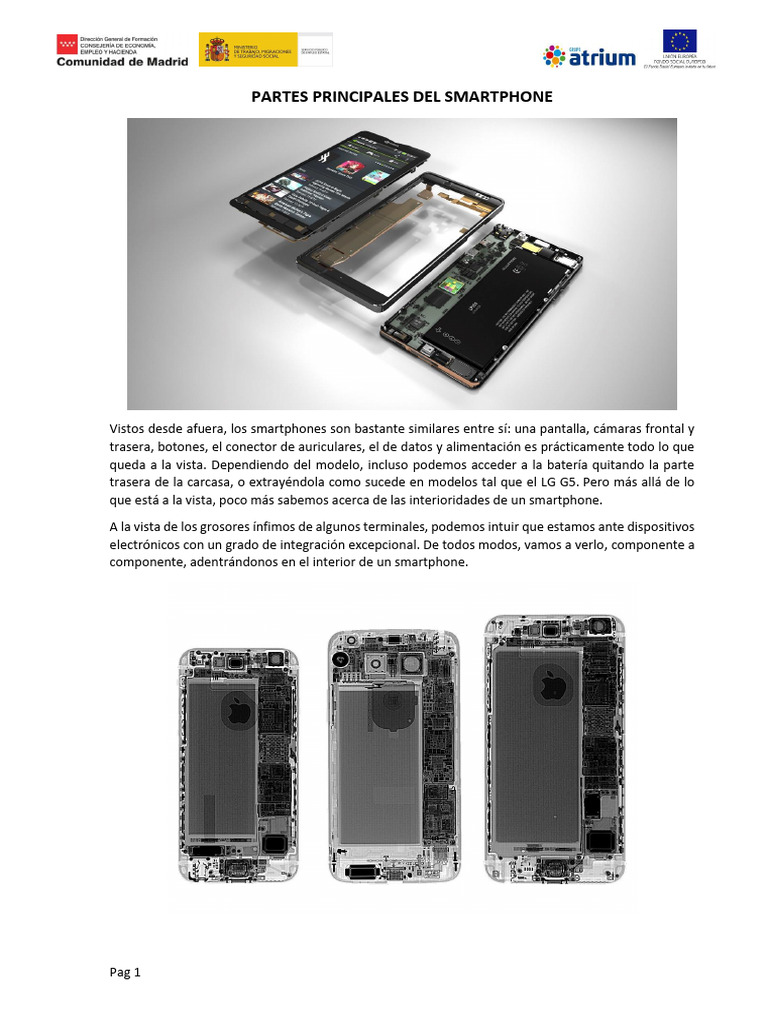 Partes Principales Del Smartphone | PDF | Pantalla de cristal líquido ...