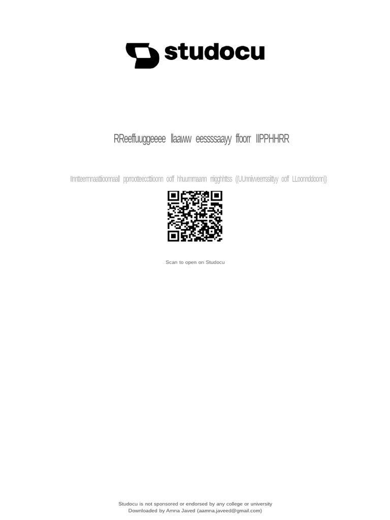 Refugee Law Essay For Iphr | PDF