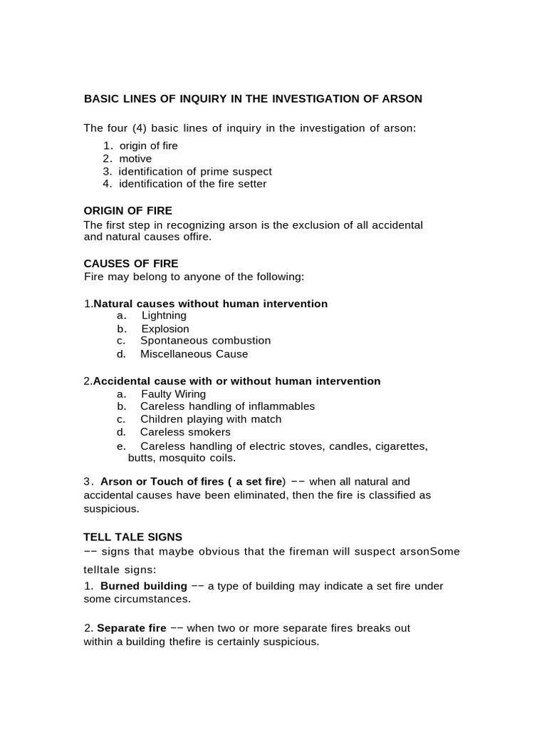 Arson Investigation | PDF