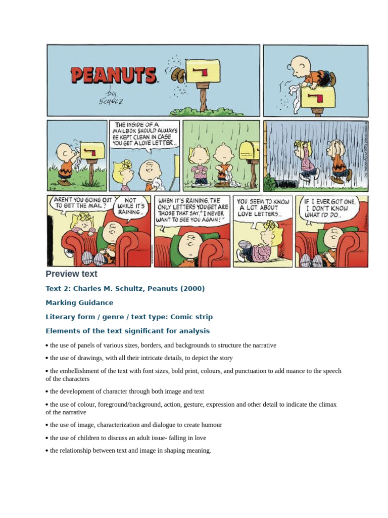 Peanuts Comic: Love & Meaning Analysis | PDF | Thought | Comics